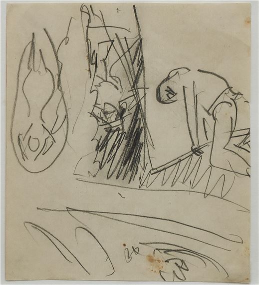 Ernst Ludwig Kirchner | Portrait of a man with hat (1928) | MutualArt