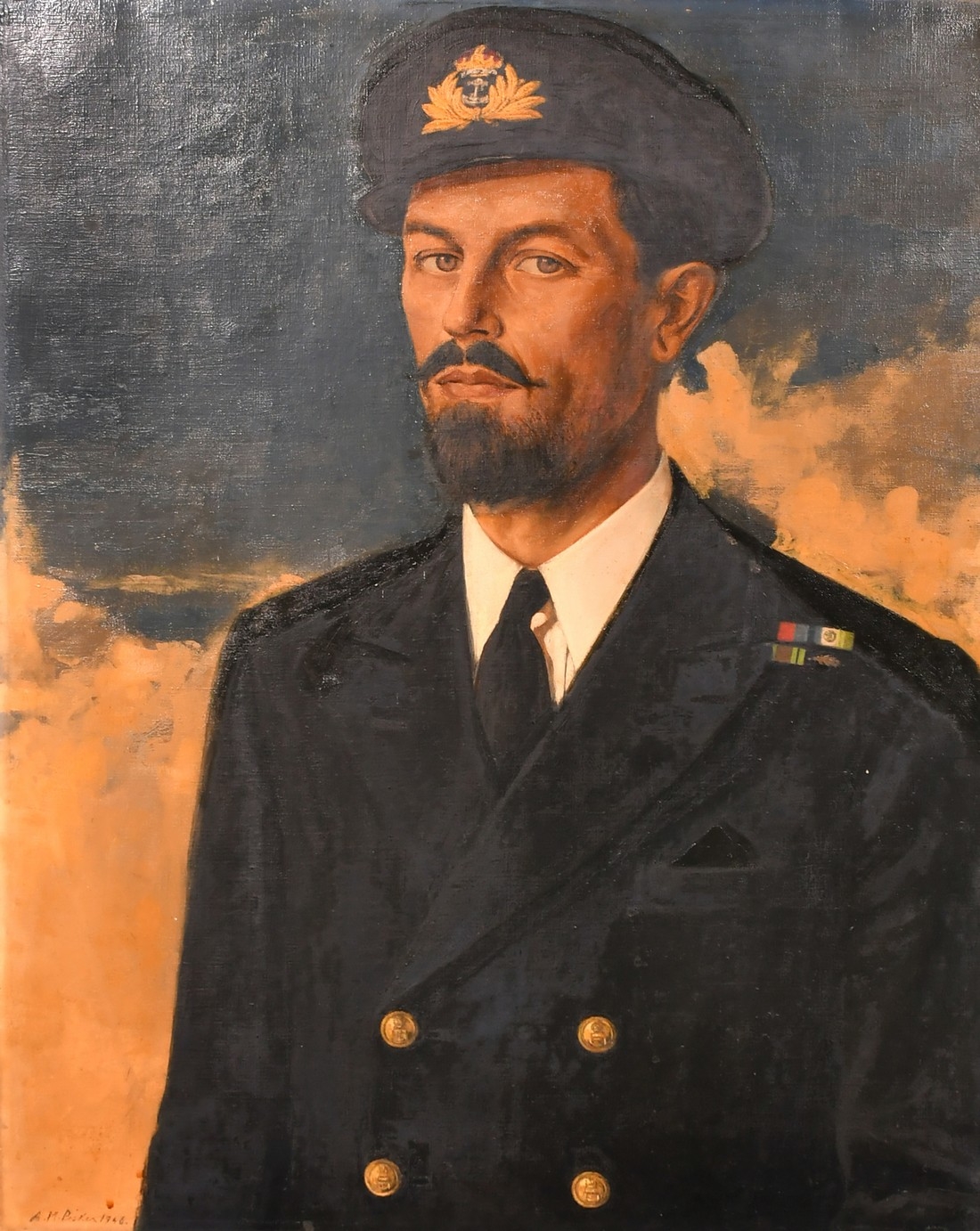 Alec Maurice Pecker | Portrait of a Naval Ship Captain (Circa 1946 ...