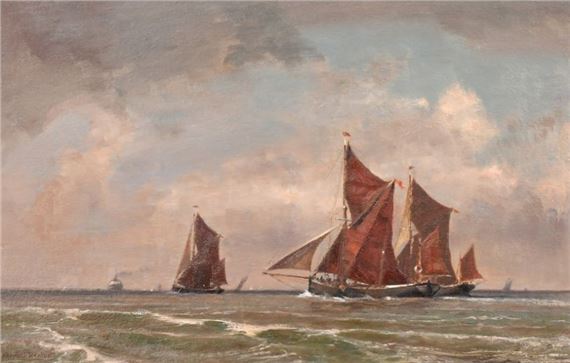 Kenneth Denton | Barges at Harwich | MutualArt