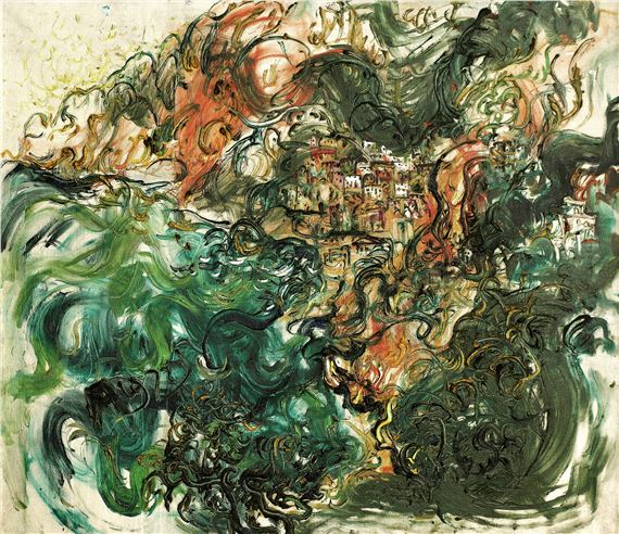 Affandi | SELF PORTRAIT, EATING WATERMELON (1976) | MutualArt