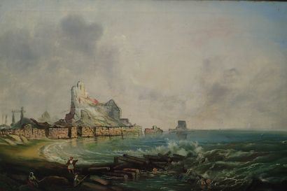 Daniel Charles Grose | Bord de mer animé avec un château en ruine ...