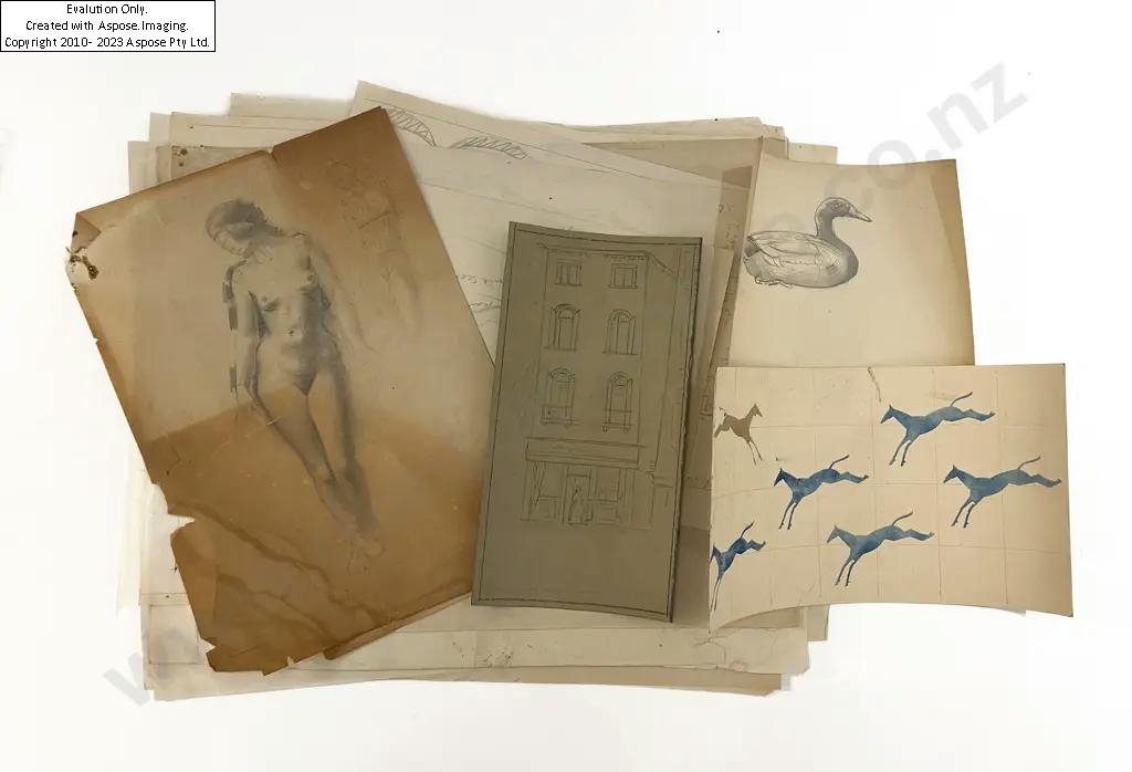 John Weeks | 21 Assorted Sketchbook Studies | MutualArt