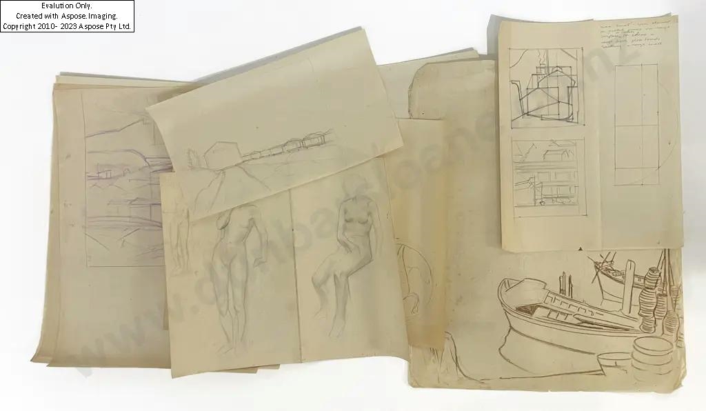 John Weeks | 25 Assorted Sketchbook Studies | MutualArt