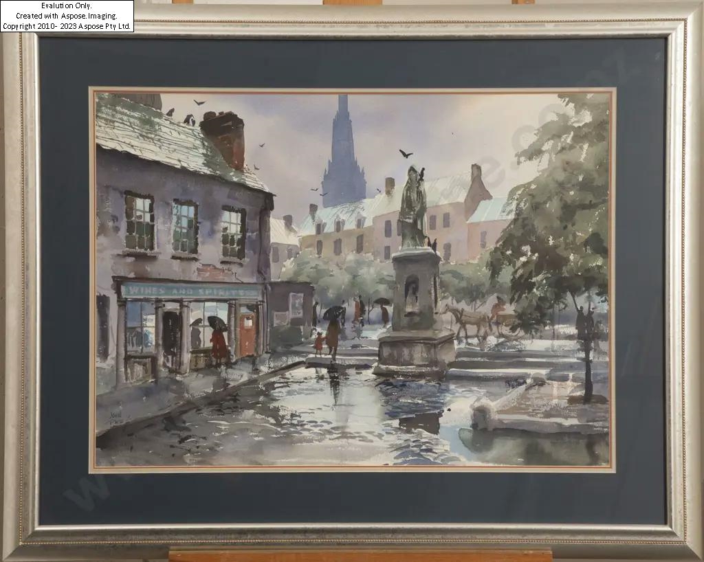 John Pike | John Pike Watercolor Panning for Gold | MutualArt