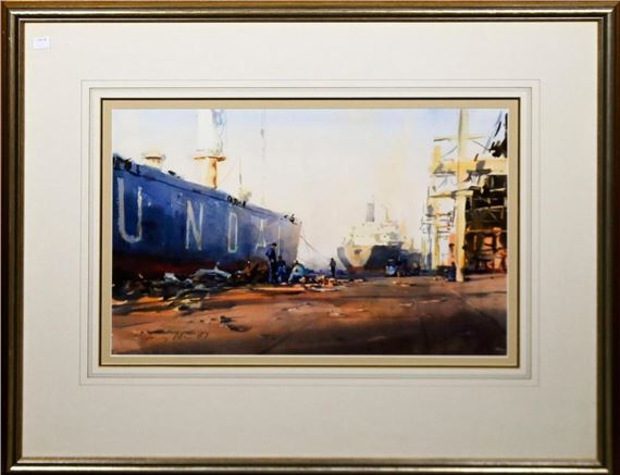 Greg Allen | WHARFIES HAVING SMOKO (1987) | MutualArt