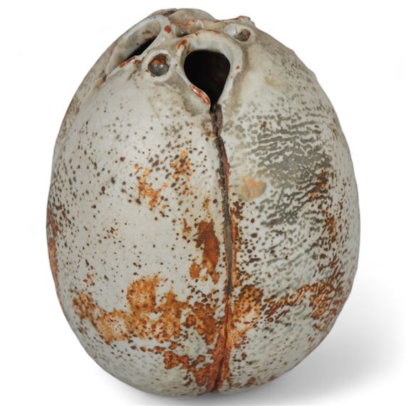 Alan Wallwork | a small stoneware seed pod form vessel with iron ...