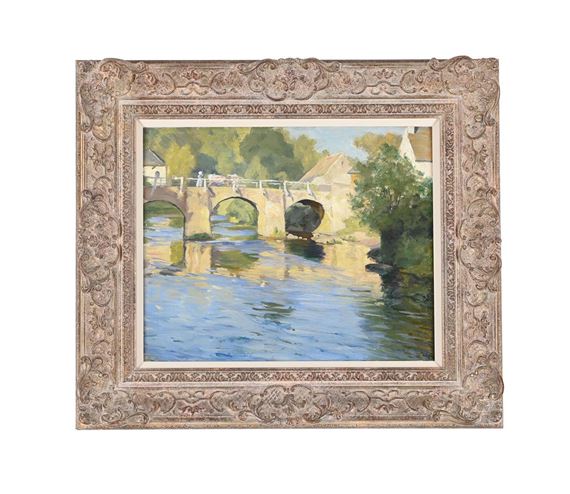 Thomas Frederick Mason Sheard | CATTLE CROSSING THE BRIDGE | MutualArt