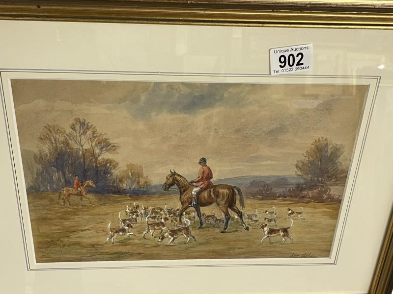 Joe Allen | A watercolour scene of the hunt signed Joe Allen | MutualArt