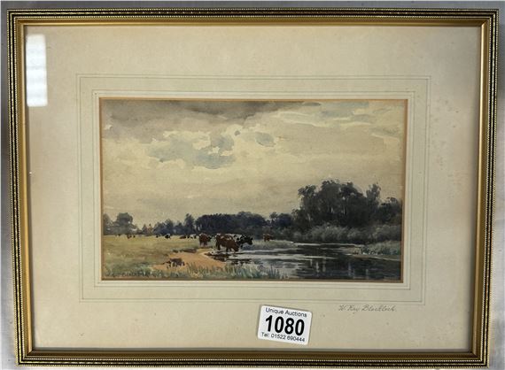 William Kay Blacklock | A watercolour of cattle at Water by W.Kay ...