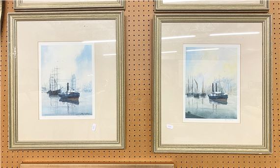 John J. Holmes | four signed shipping scene prints (1937) | MutualArt