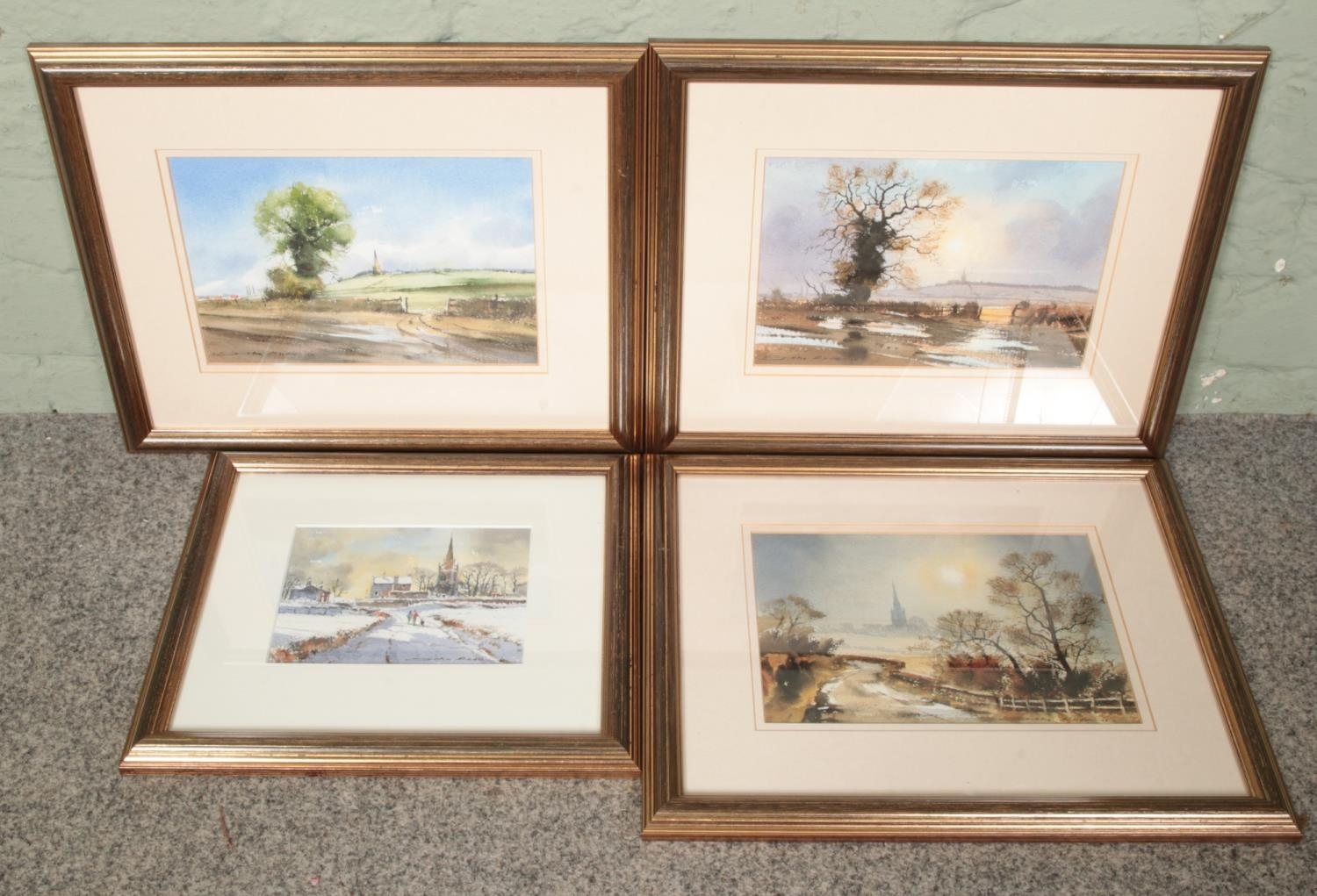 John Rudkin | four framed, landscape scenes of Laughton en le Morthen ...