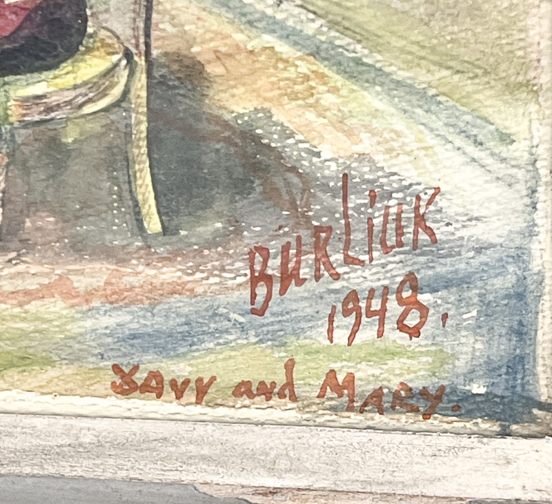 David Burliuk | Portrait of the Artist and Wife (1948) | MutualArt