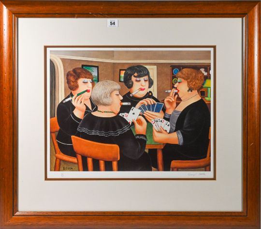 Beryl Cook | Beryl Cook (1926-2008) limited edition print 'Bridge Party' 18/650, 1997, with ...