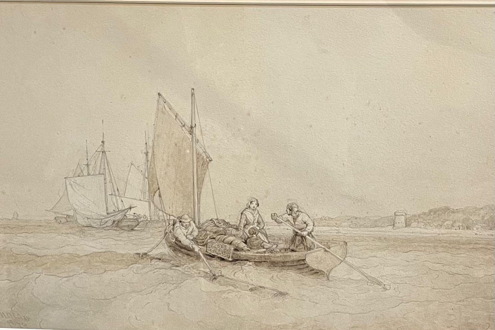 Edward Duncan | sailing vessels in a bay (1879) | MutualArt