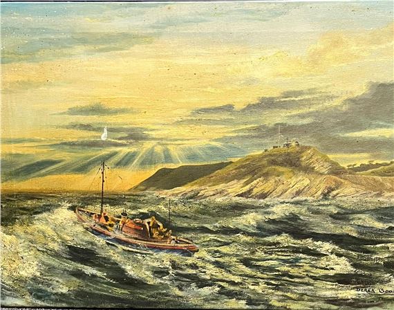 Scott Derek | study of an earlyth century lifeboat heading towards a ...