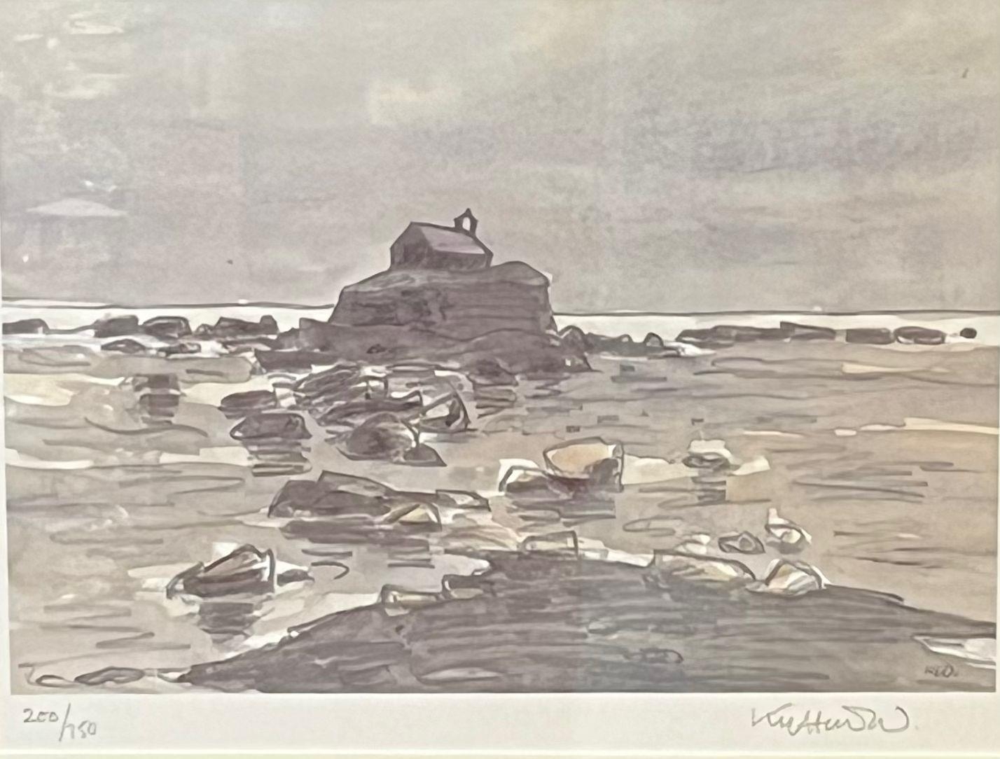 Kyffin Williams | St Cwyfan's Island and Church off the coast of ...