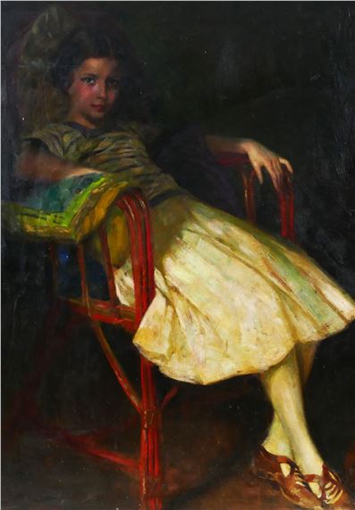 Viktor Schramm | Girl with a Cat | MutualArt