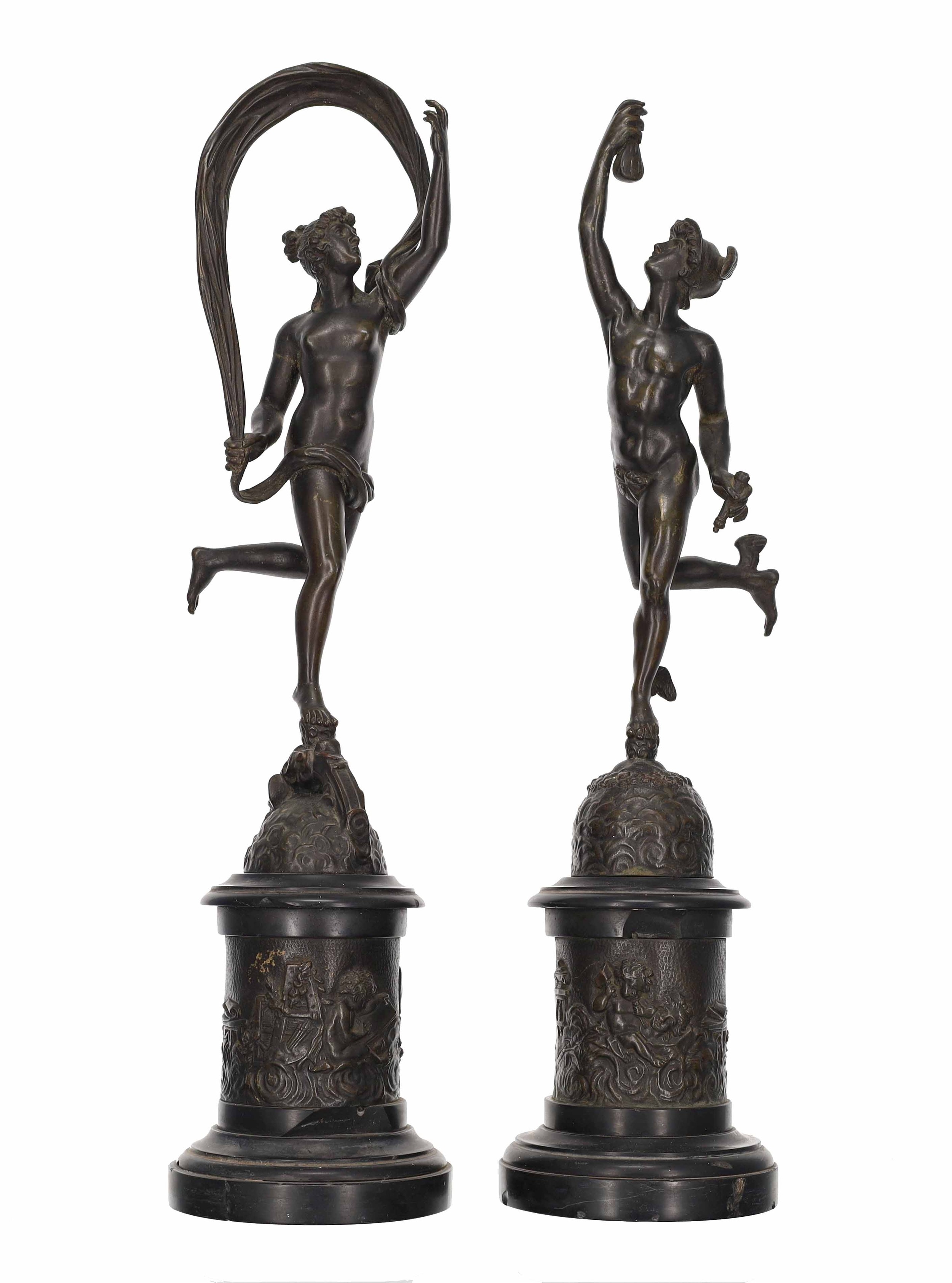 Giambologna | pair of bronze figures of Mercury and Fortune | MutualArt