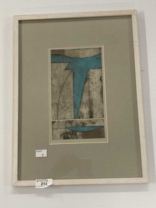 George Dannatt | Source collage etching worked with blue ink Atrium ...