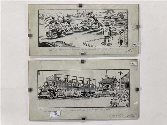Paul Rigby | Pair of cartoon sketches (Circa 20th Century) | MutualArt