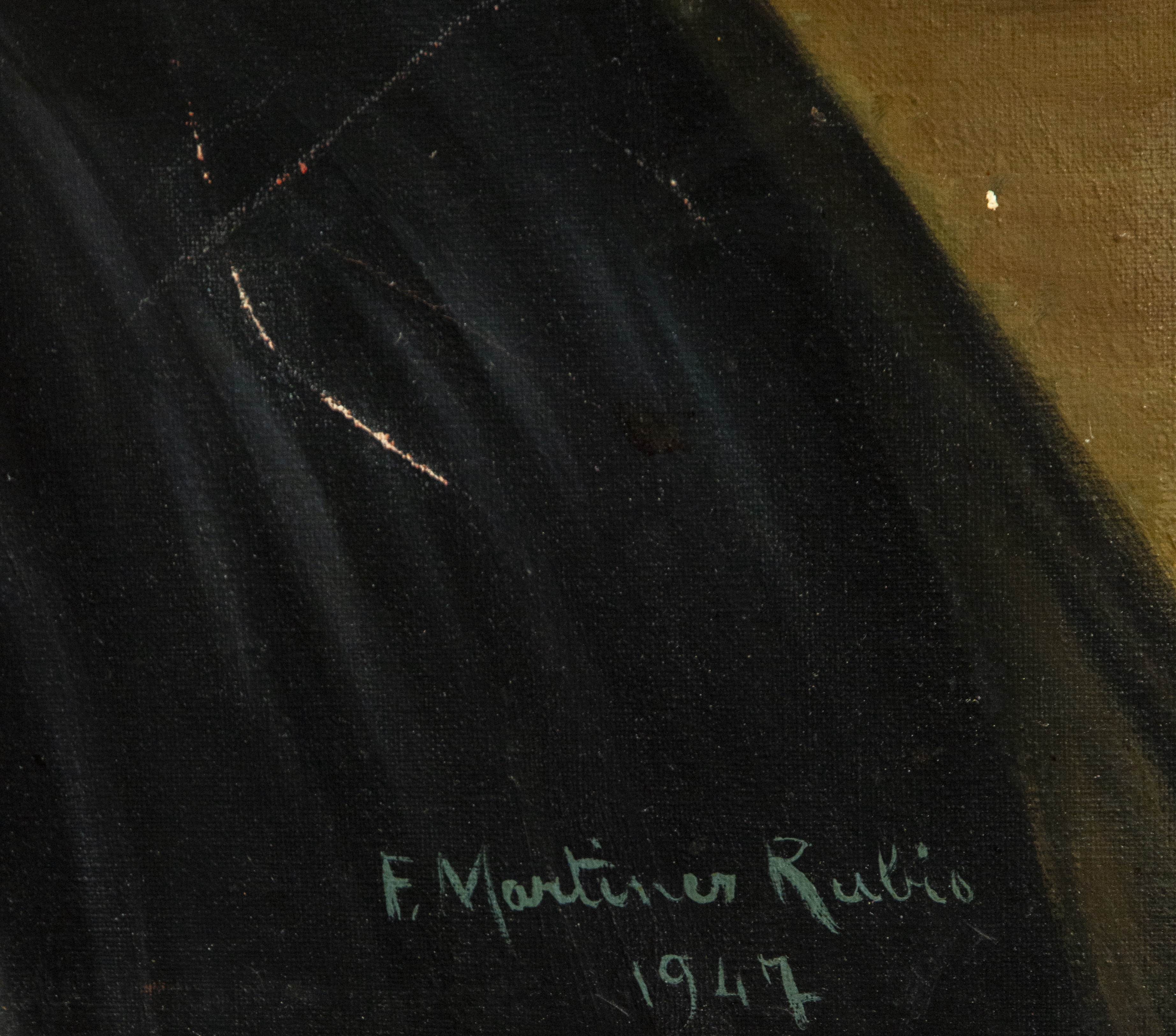 Ramón Muñoz Rubio | Decorativo Retrato de Dama Sentada (1947) | MutualArt