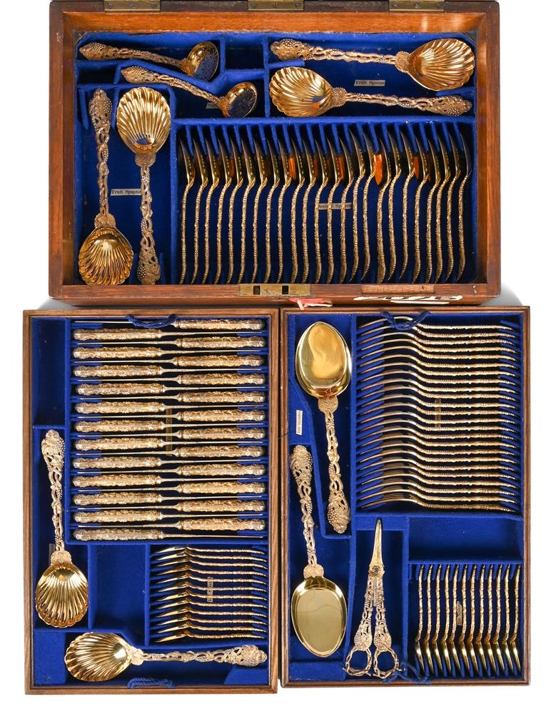 Frederick Elkington | A VICTORIAN SILVER-GILT GRAPE VINE PATTERN ...