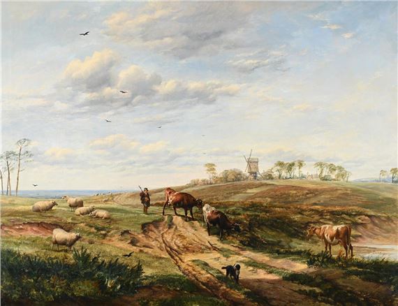 Thomas Creswick | A DROVER WITH SHEEP | MutualArt