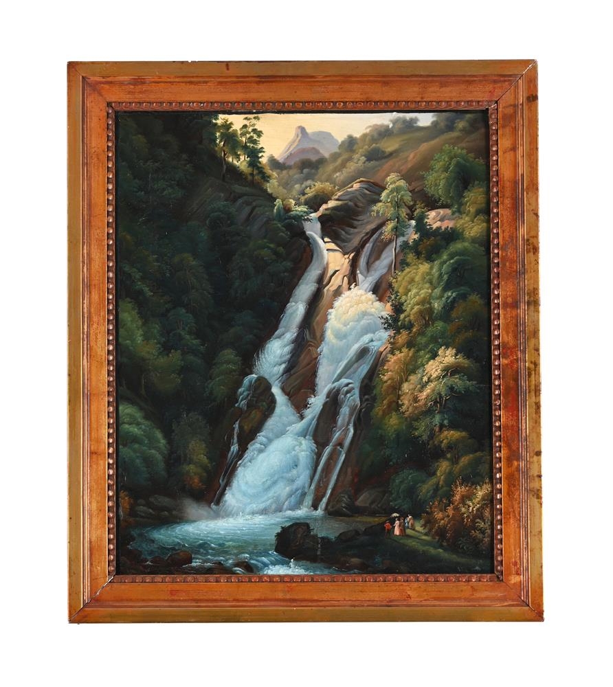 French School, 19th Century | FIGURES AT THE FOOT OF A WATERFALL ...
