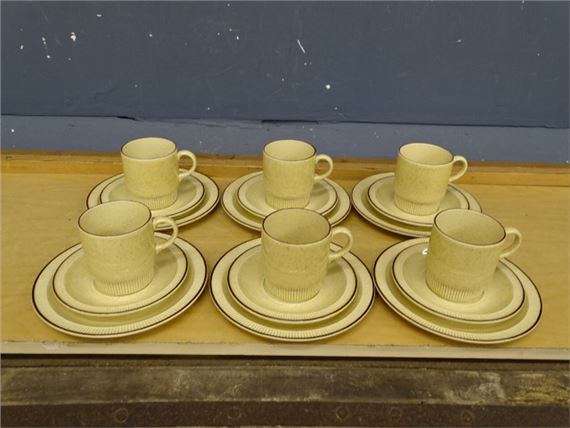 Poole Pottery | Set of 6 Poole pottery trios | MutualArt
