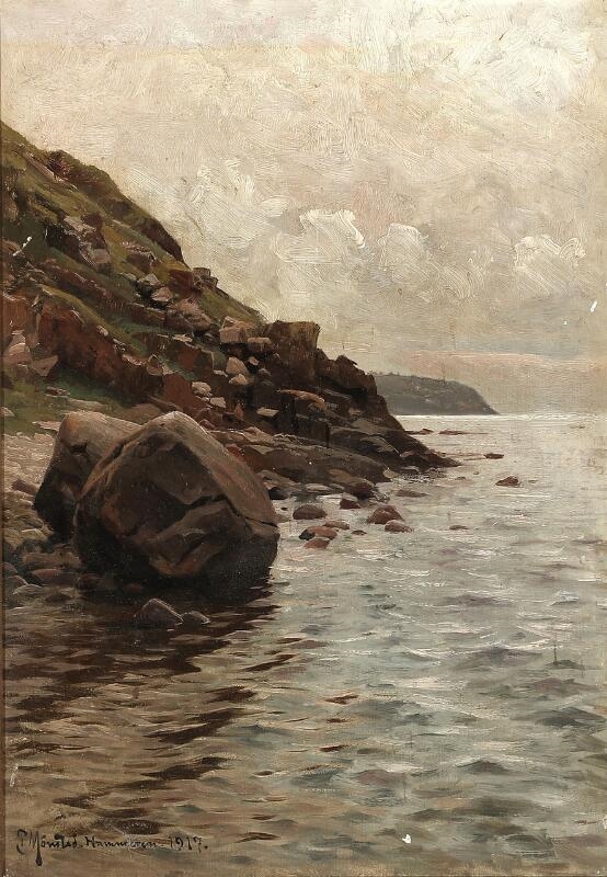 Peder Mork Monsted | A milkmaid on her way to milk the cow (1925 ...