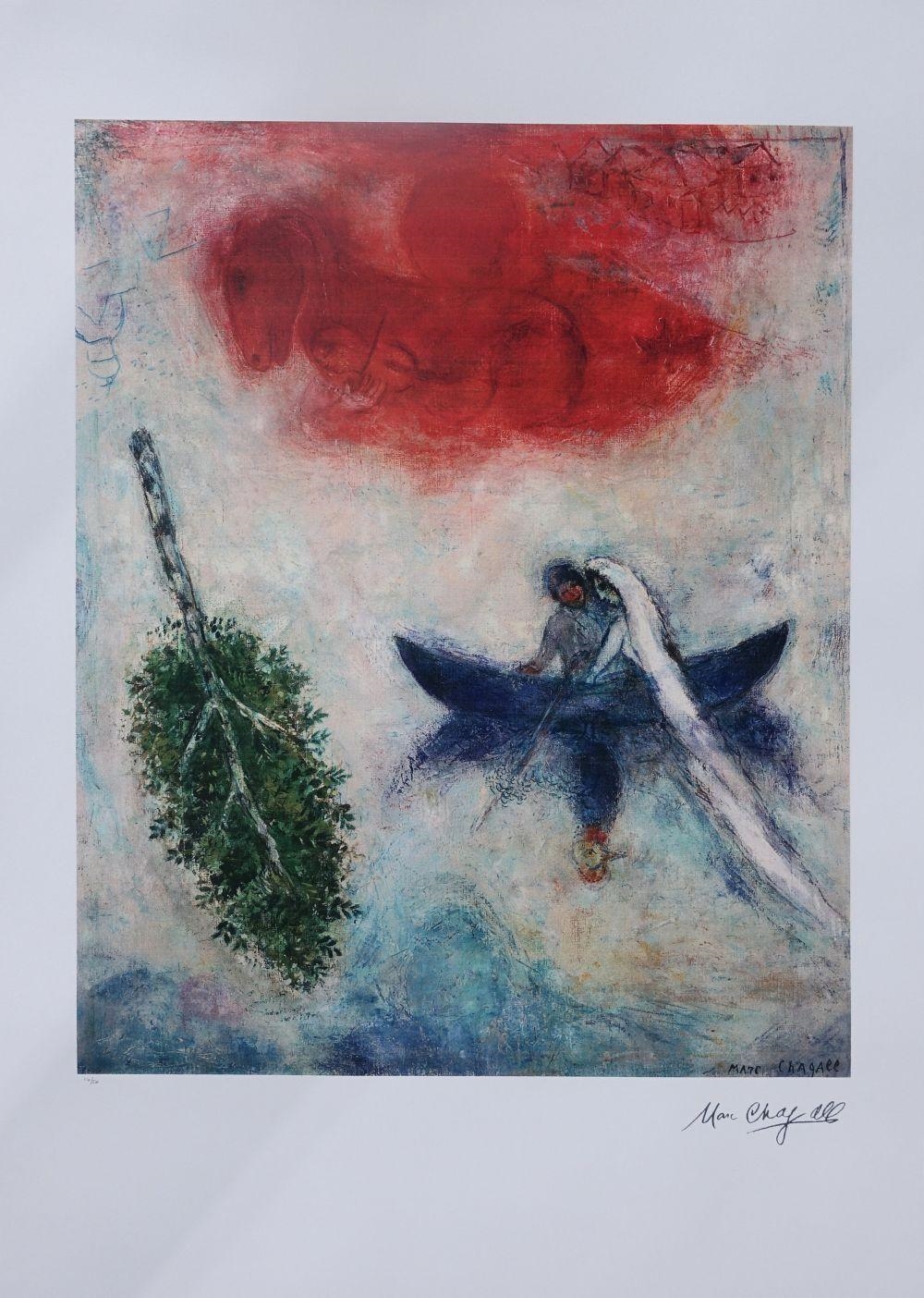 Marc Chagall | Marc CHAGALL - The Bride and Groom at the Lake, 1989 ...