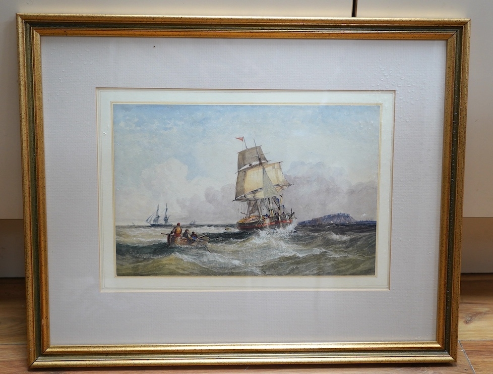 William Adolphus Knell | Seascape with sailing vessels off an island ...