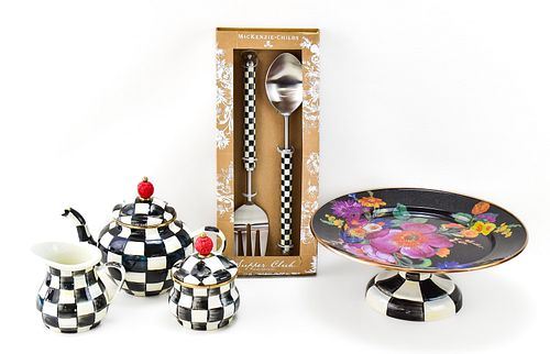 Mackenzie-Childs Company | MACKENZIE CHILDS CHECKERED TABLE & FLATWARE ...