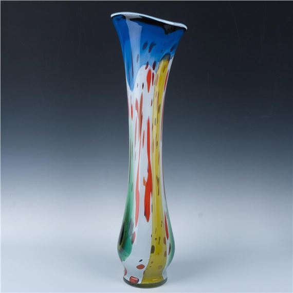 Mihai Tapescu | A tall slender abstract vase with a flare rim | MutualArt
