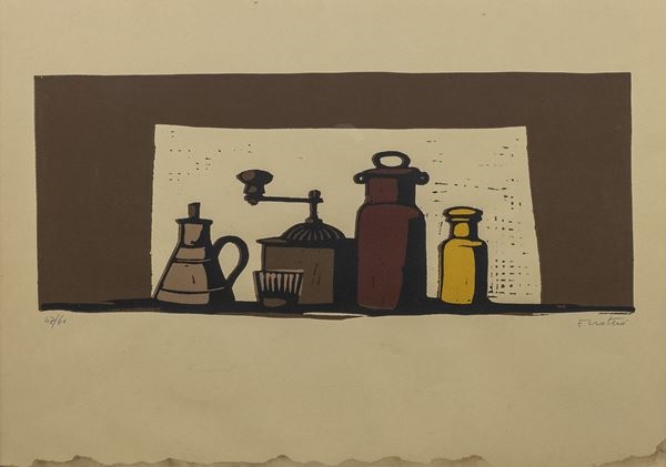 Enotrio Pugliese | LITOGRAFIA NATURA MORTA DI ENOTRIO | MutualArt