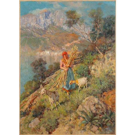 Luigi Rossi | Contadinella sul lago (1907) | MutualArt