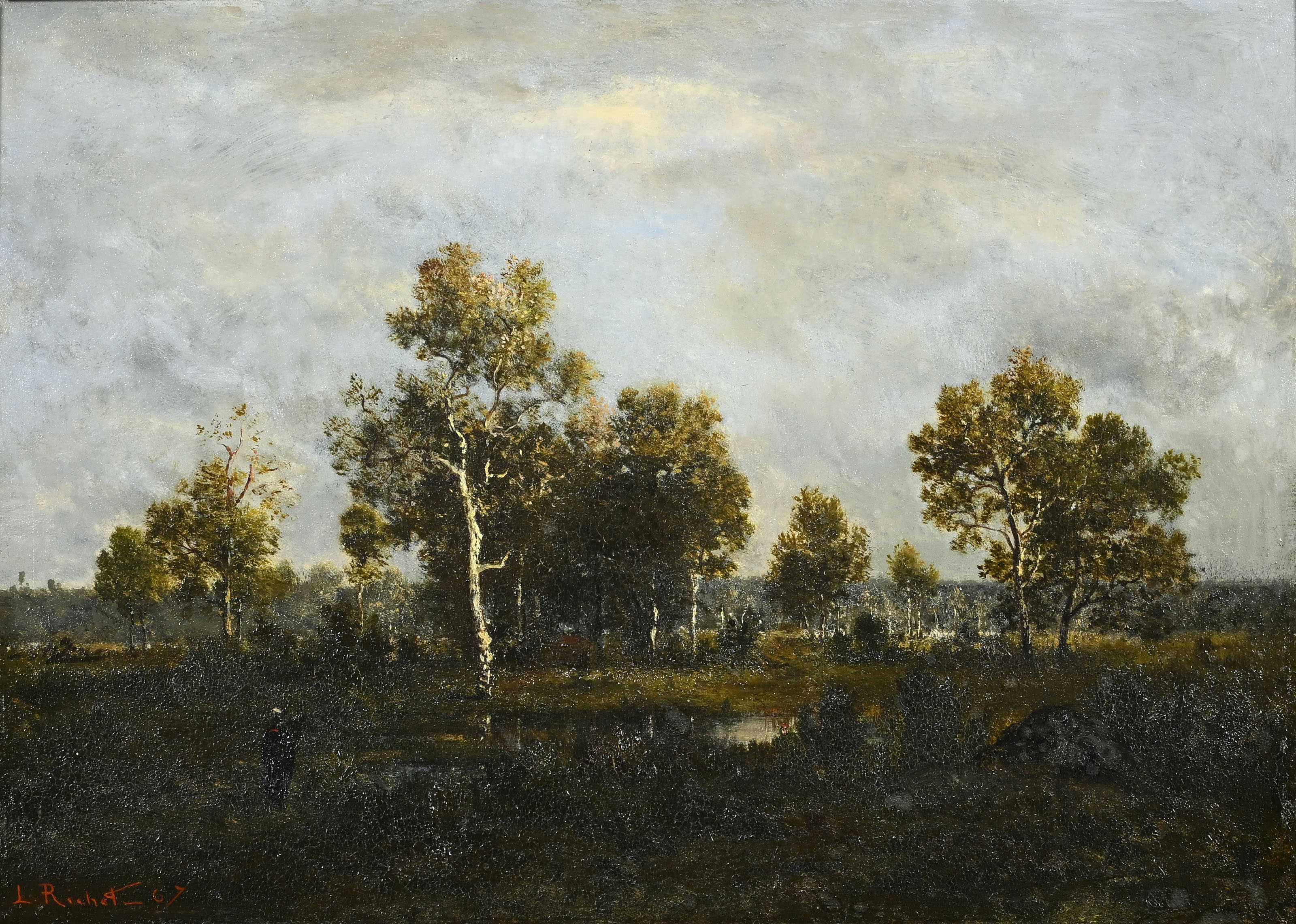Léon Richet | Paysage de campagne animé (1867) | MutualArt