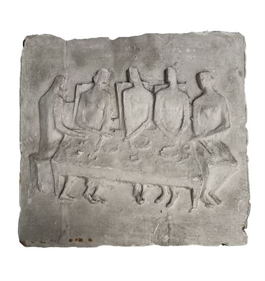 Joseph Rivière | Plaster plate depicting a lunch | MutualArt