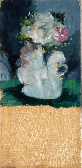 Adrian George Feint | Sketch of Vase and Flowers Over a Cream Patch ...