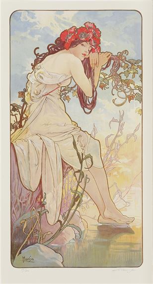 Alphonse Mucha | Les Saisons(a set of 4 recreation prints) | MutualArt