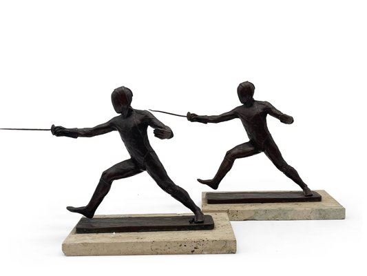 Sterett-Gittings Kelsey | Pair of Sterrett Kelsey Bronze Fencing ...