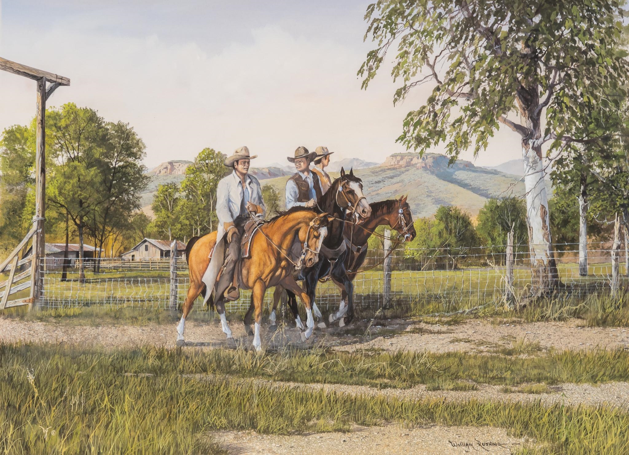 William Rushing | Cowboys in Landscape | MutualArt