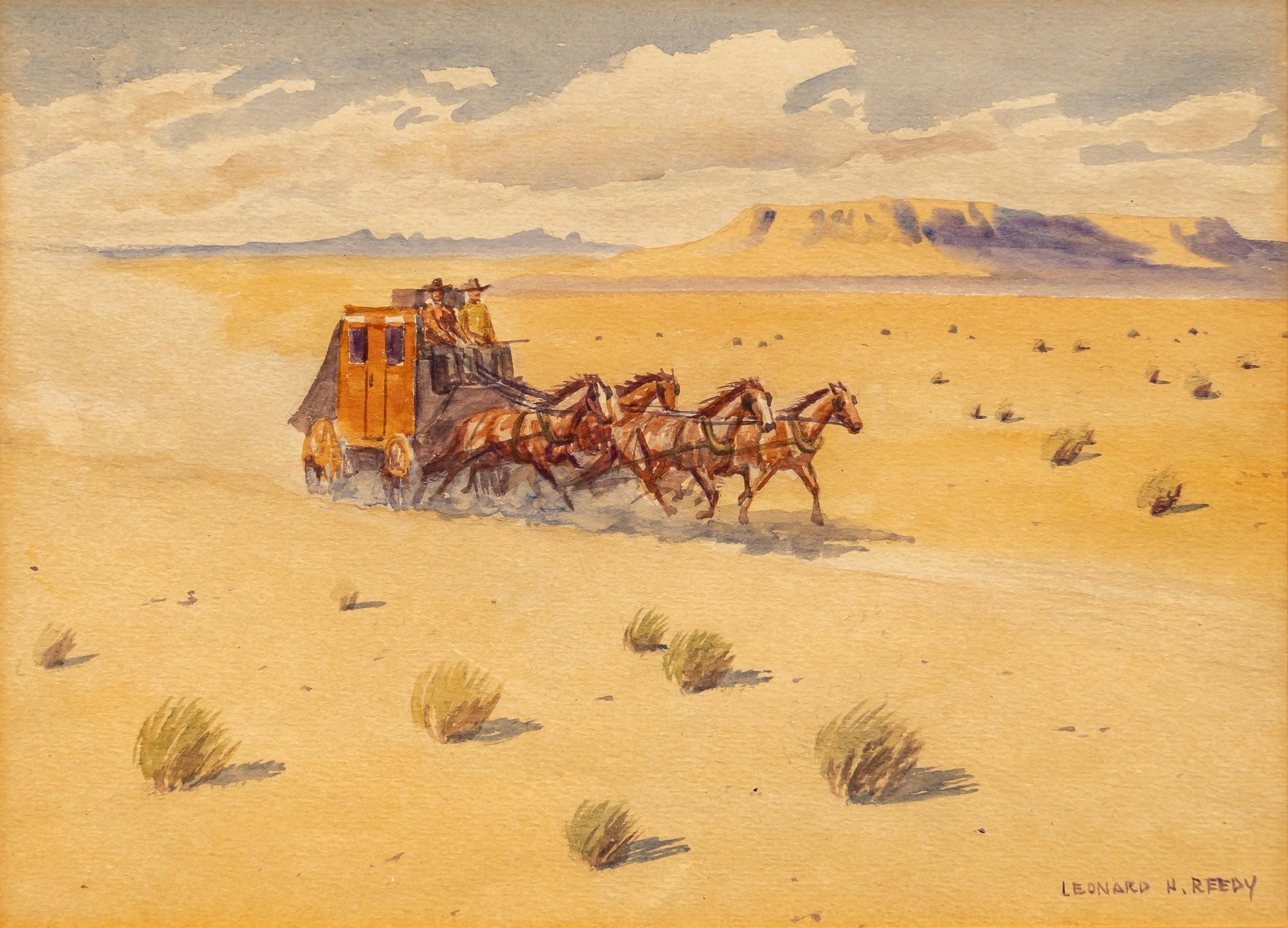 Leonard Howard Reedy | Stagecoach Scene | MutualArt