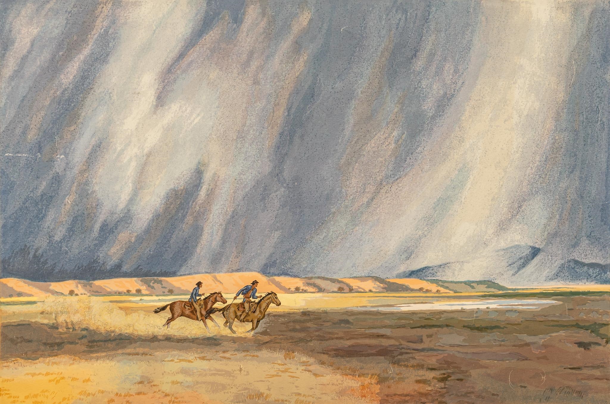 Peter Hurd | A Shower in the Prairie | MutualArt