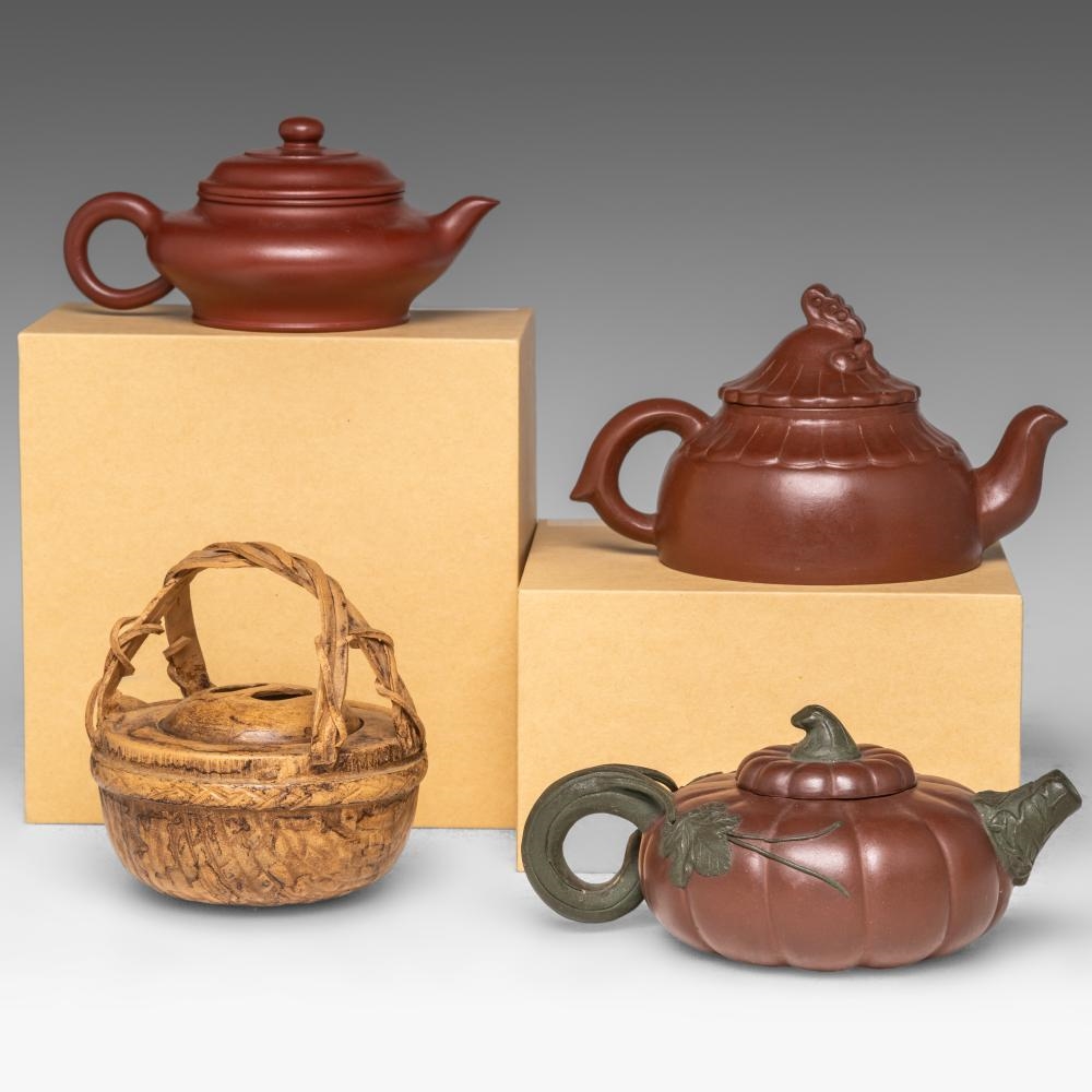 Republic Period | A collection of four Chinese zisha teapots | MutualArt