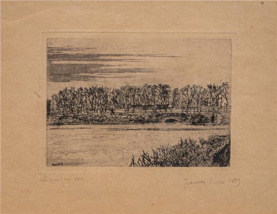 James Ensor | The bridge in the wood at Ostend (1889) | MutualArt