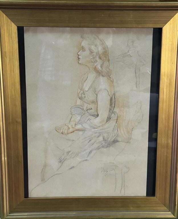 Edgar Degas | ORIGINAL EDWARD DEGAS DRAWING/SKETCH OF YOUNG GIRL (1872 ...