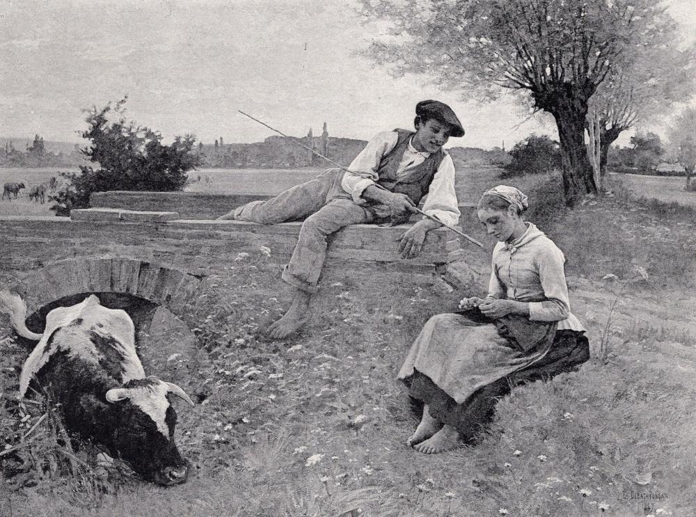 Édouard Bernard Debat-Ponsan | A Country Trio (Circa 1890) | MutualArt
