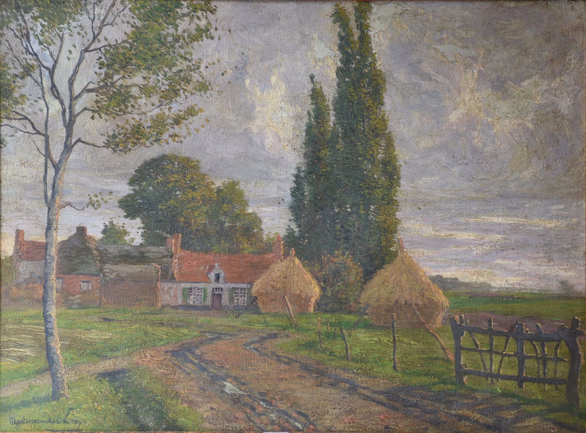 Marten Van Der Loo | Haystacks in front of a farmstead | MutualArt