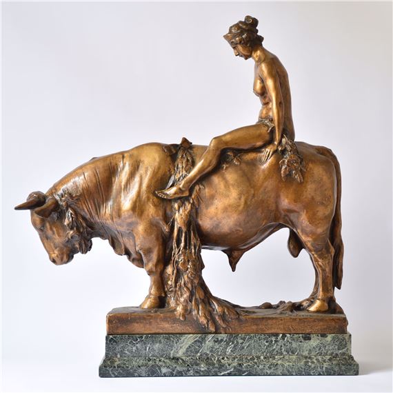 Josue Dupon | The abduction of Europe: statue in gilt and patinated ...